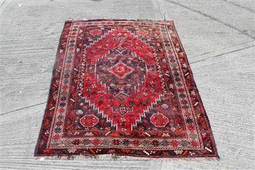 Lot 1540 - Eastern rug with central stepped medallion