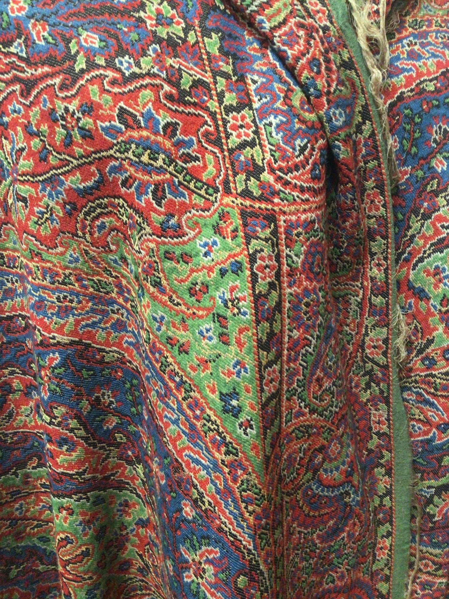 Lot 2108 - Large Victorian woven wool Paisley shawl.