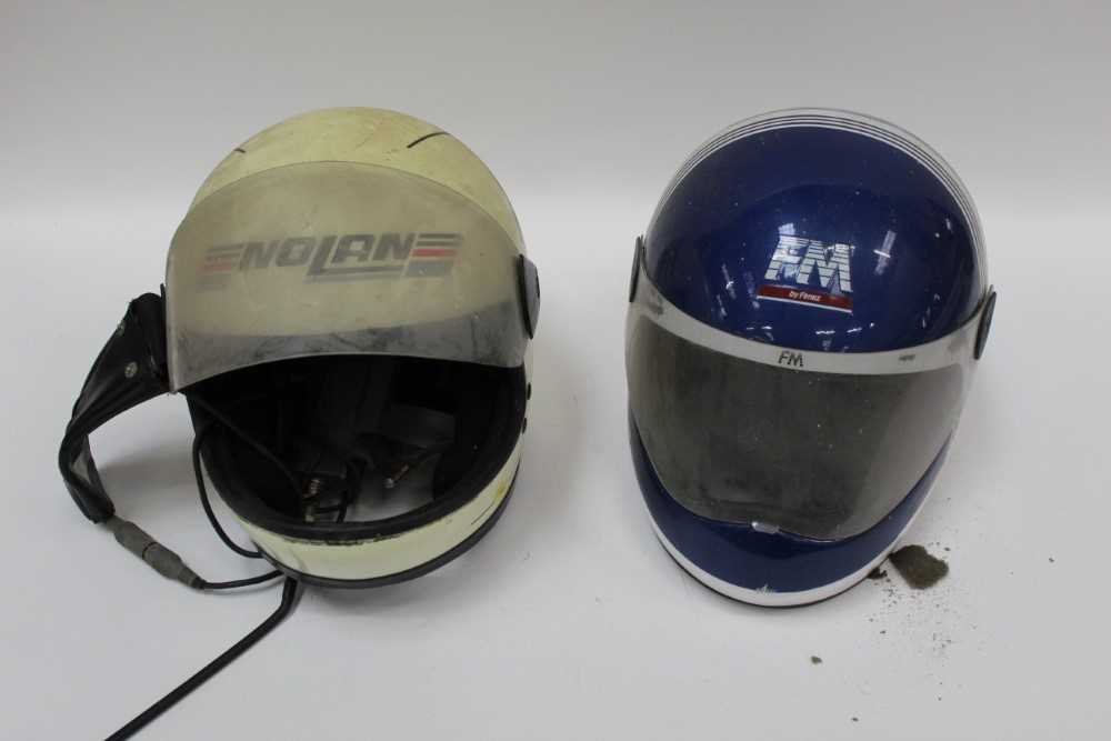 Lot 2049 - Two vintage motorcycle helmets, together