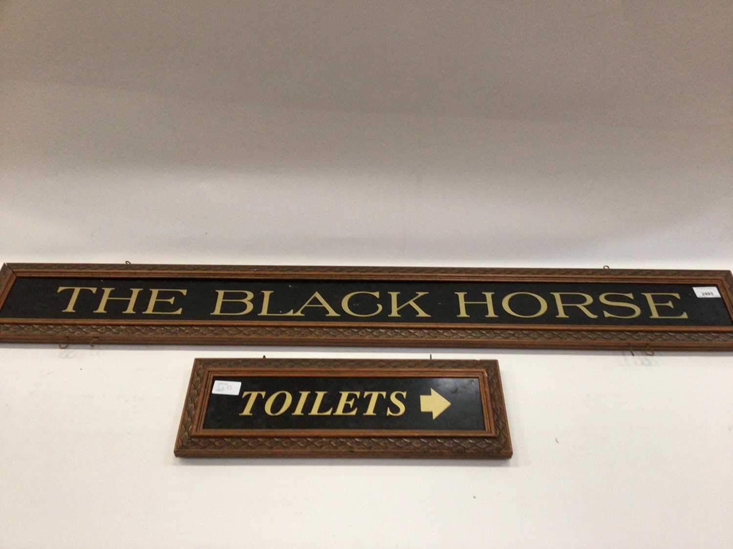 Lot 2493 - The Black Horse pub sign together with a