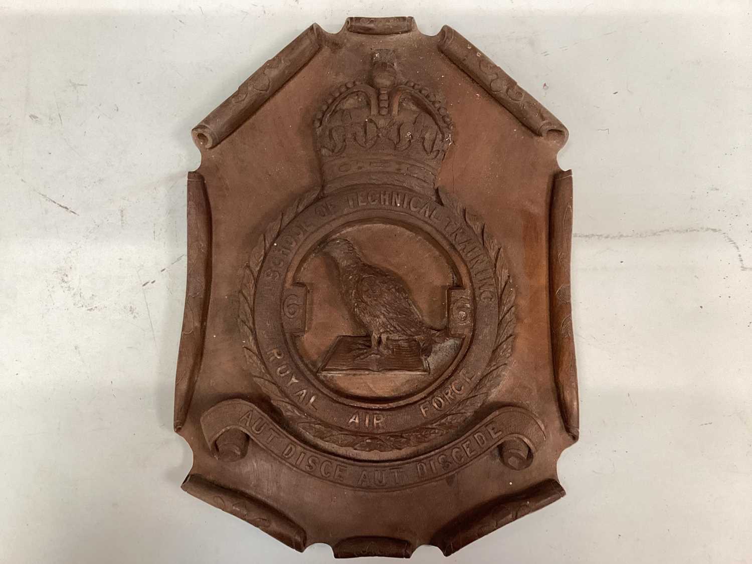 Lot 762 - Second World War carved wood RAF crest