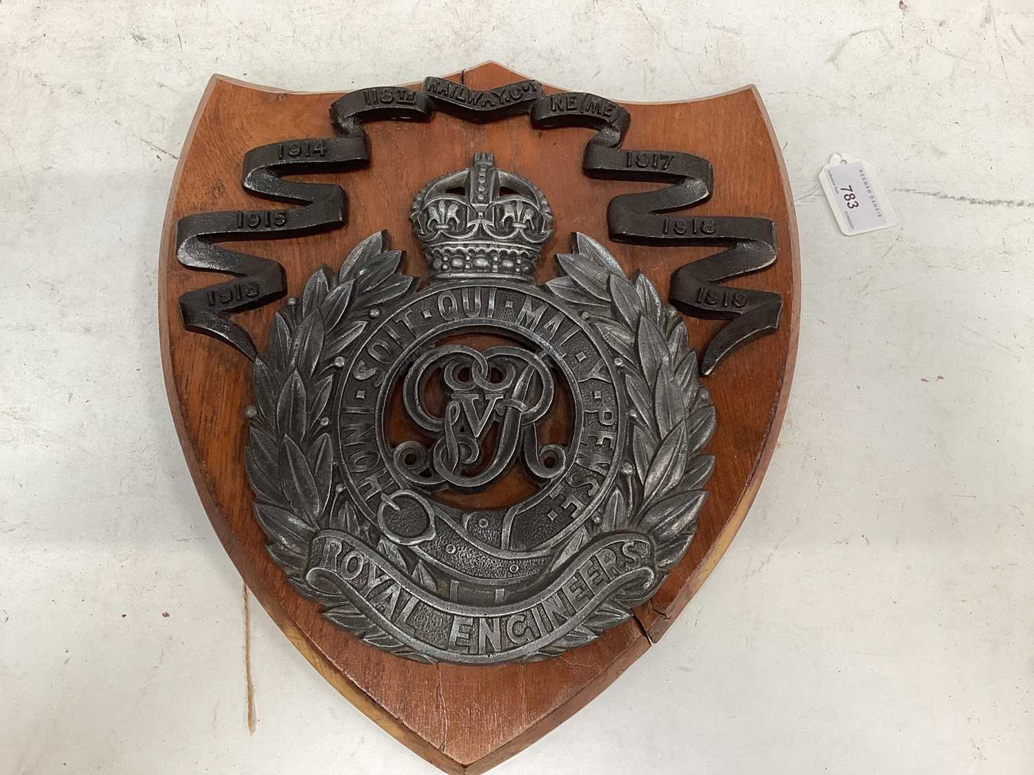 Lot 783 - George V Royal Engineers Regimental Plaque