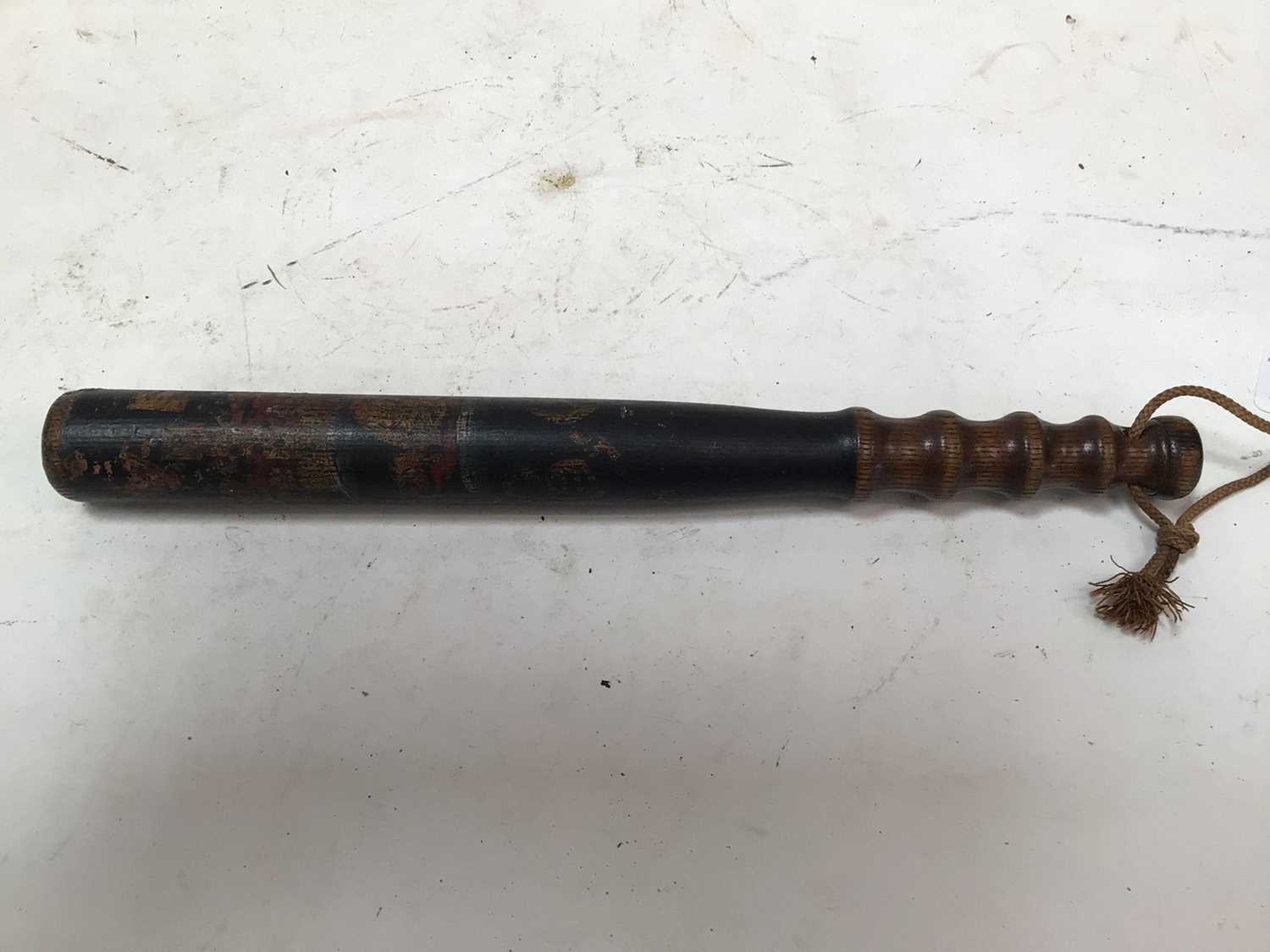 Lot 798 - Victorian painted Police truncheon decorated