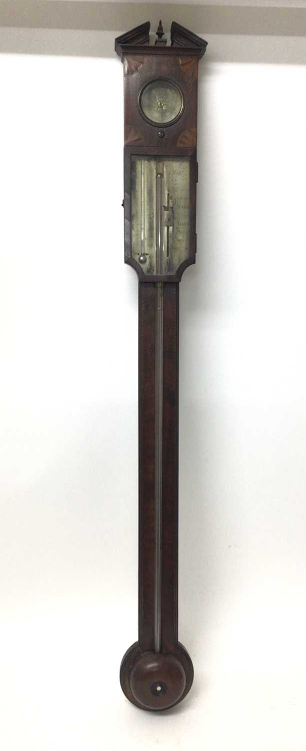 Lot 681 - George III Irish stick barometer of unusual