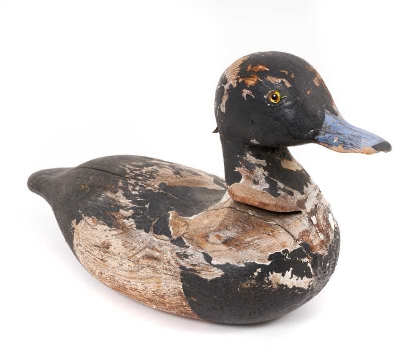 Lot 1199 - Antique hand-made decoy duck with original