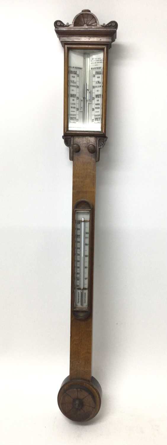 Lot 683 - Victorian stick barometer with stencilled