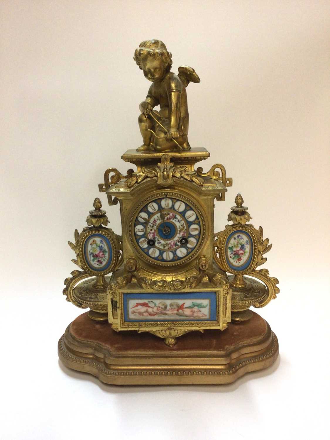 Lot 2434 - 19th century French gilt metal clock with