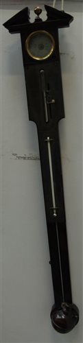 Lot 1059 - George III stick barometer with broken