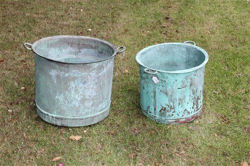 Lot 1129 - Two graduated copper vessels, each of