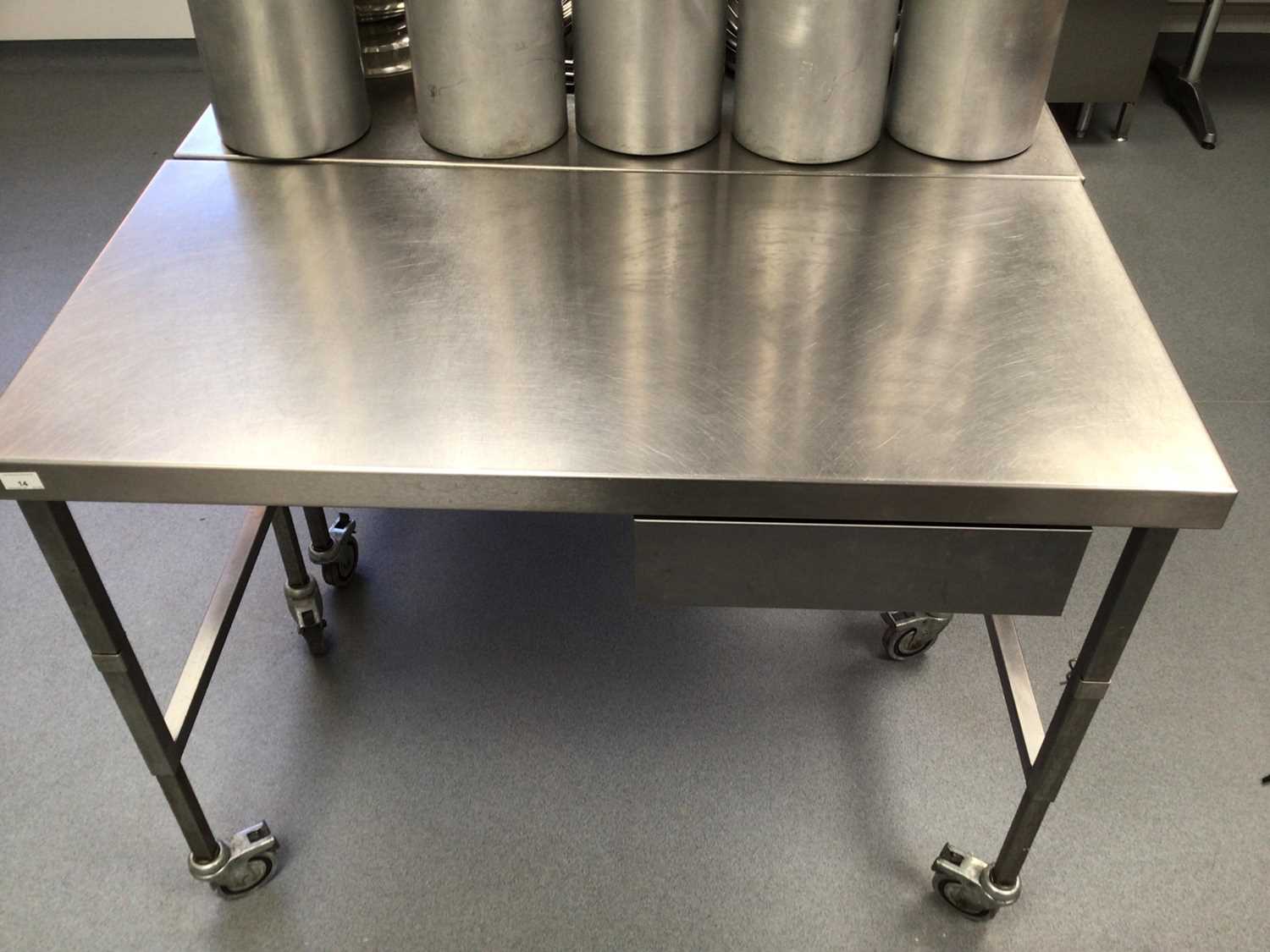 Lot 14 - A stainless steel freestanding preparation