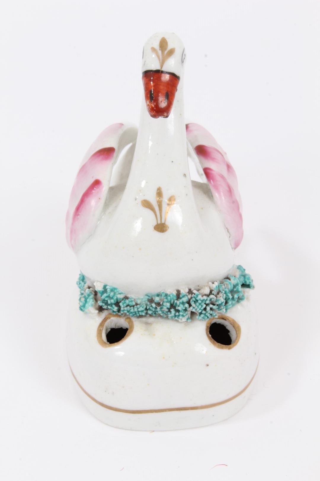 Lot 125 - A 19th century Staffordshire pottery swan