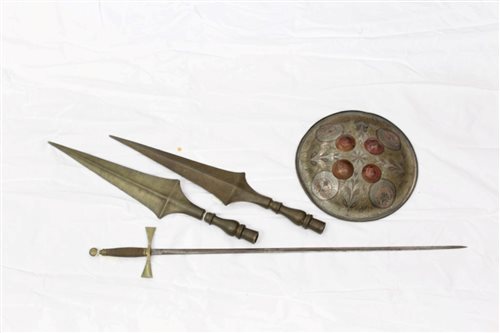 Lot 714 - Victorian Masonic sword, Indian shield and