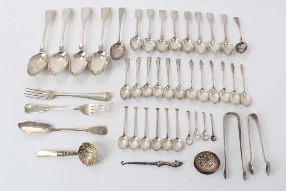 Lot 481 - Collection of Georgian and later silver