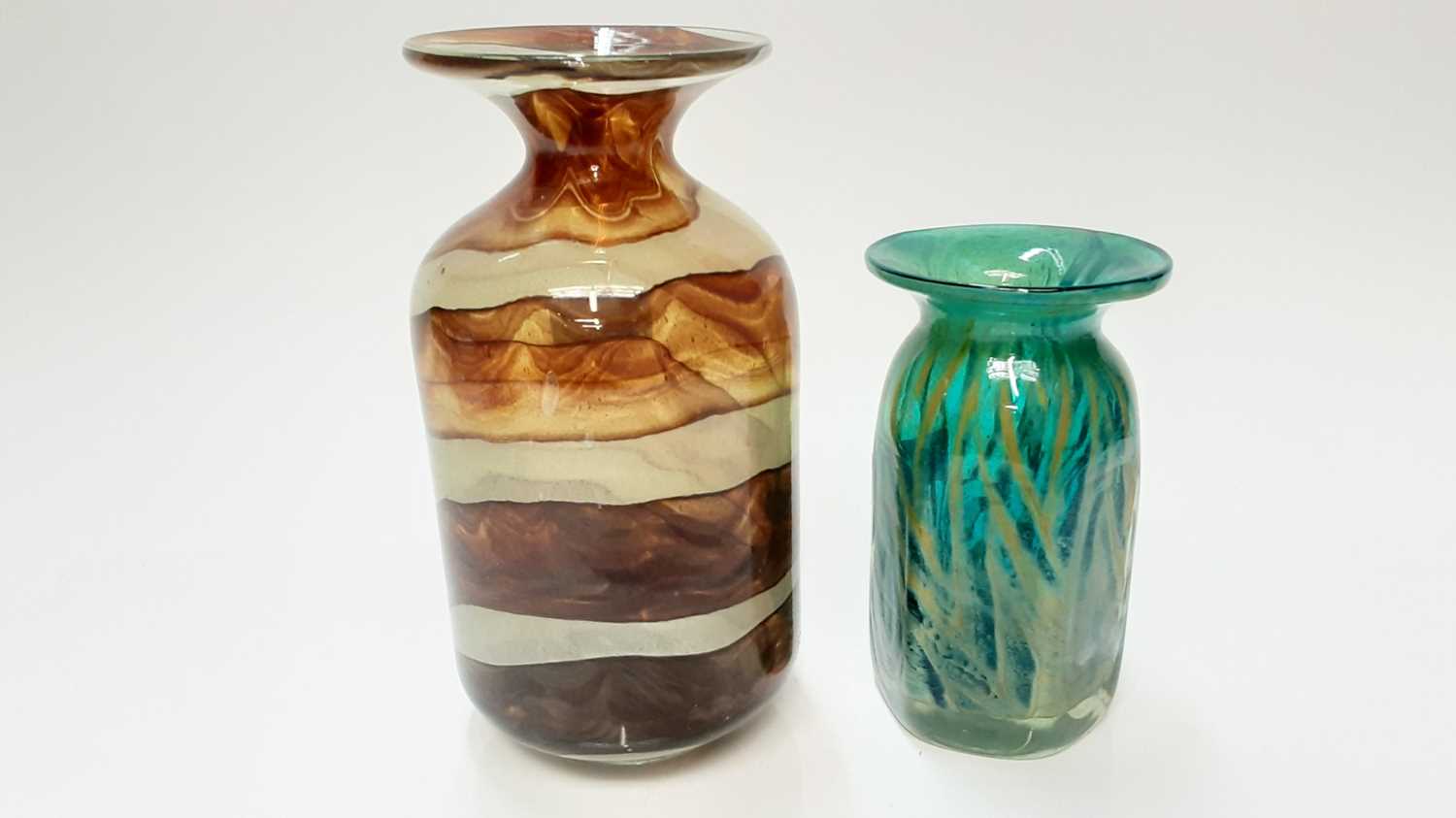 Lot 1144 - Two Mdina art glass vases, 22cm high and 15.