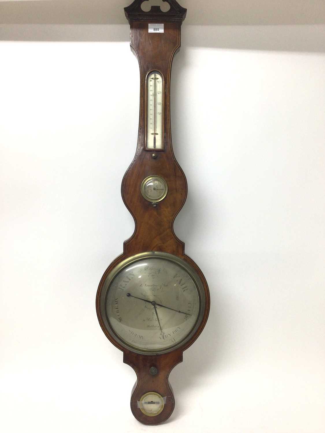 Lot 885 - George III mahogany barometer, Somatrice
