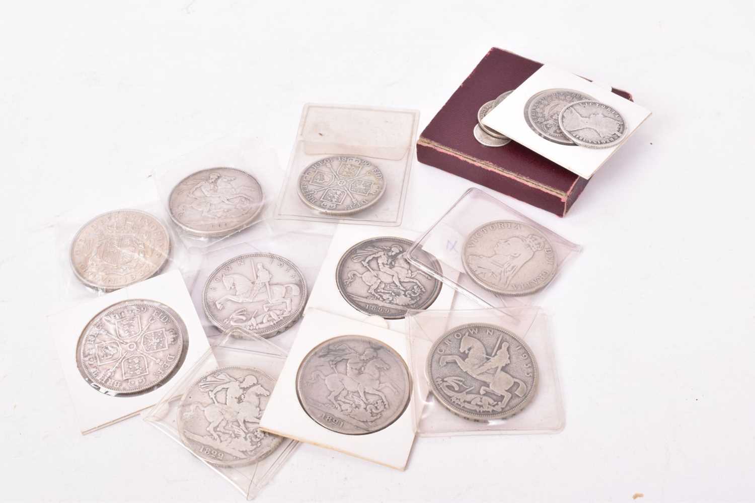 Lot 417 - G.B. - Mixed silver coins to include Crowns