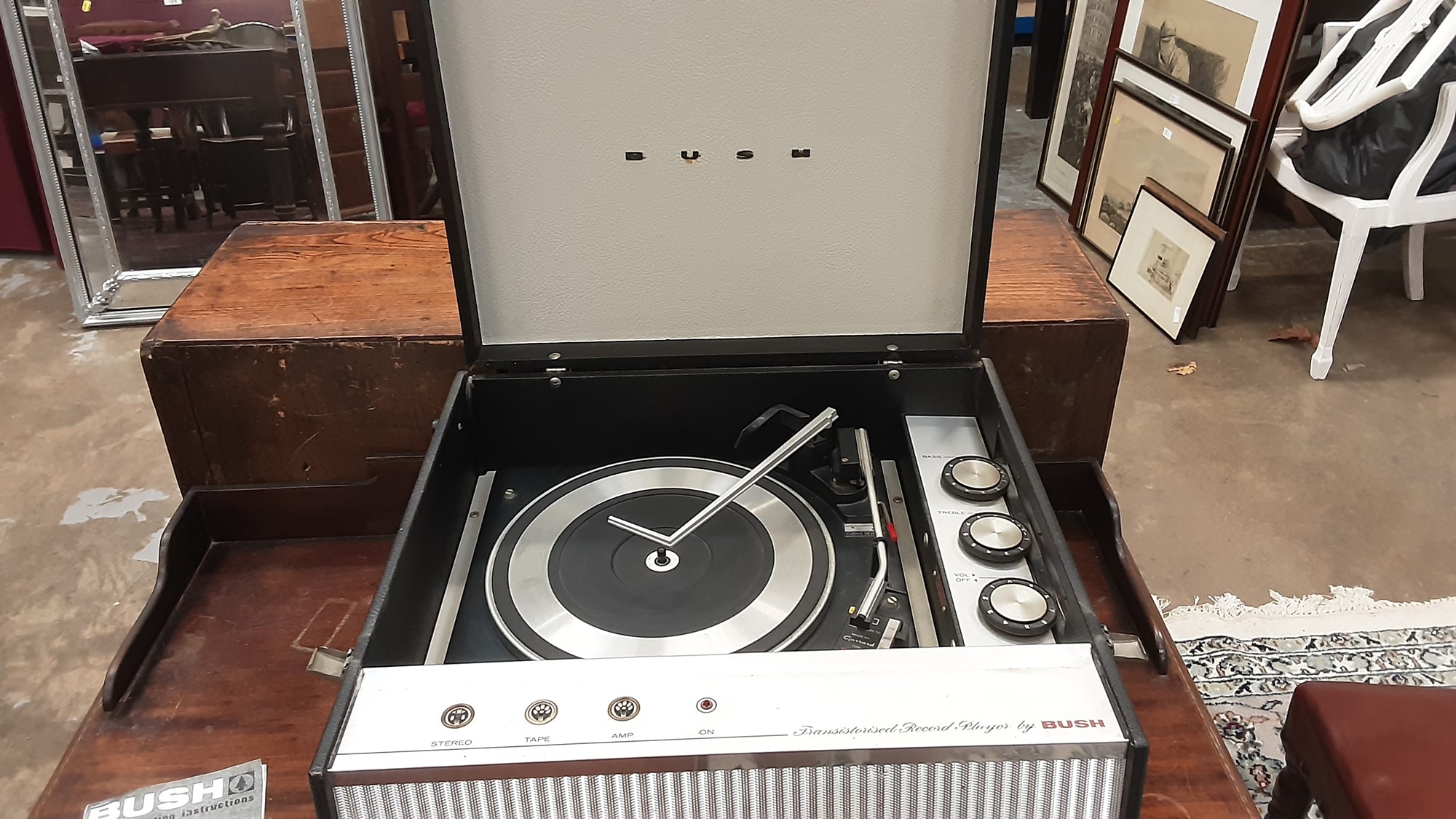 Lot 2223 - Bush SRP51 record player with operating