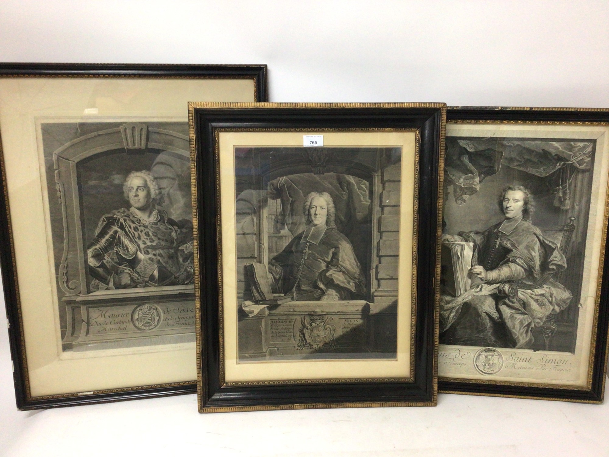Lot 765 - Five 18th century engravings