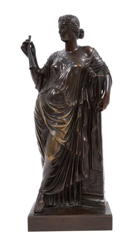 Lot 721 - 19th century continental bronze figure of a
