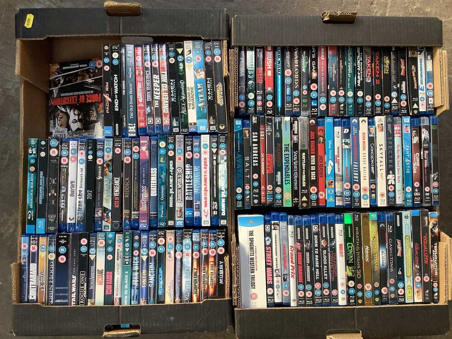 Lot 615 - Two boxes of Blu Ray's