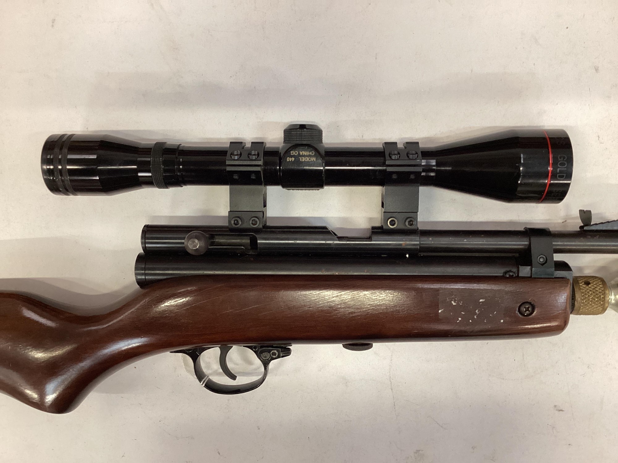 Lot 1010 - SMC CO2 powered .22 air rifle with scope