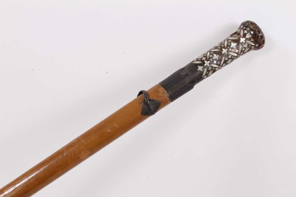 Lot 707 - 19th century walking stick with mother of