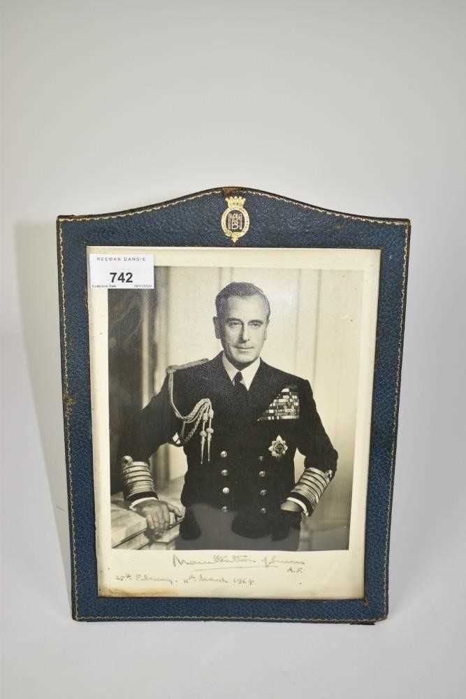 Lot 742 - Lord Louis Mountbatten of Burma, signed and