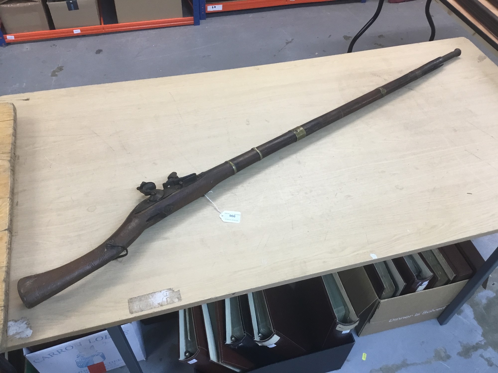 Lot 996 - 19th century Indian flintlock jazel musket