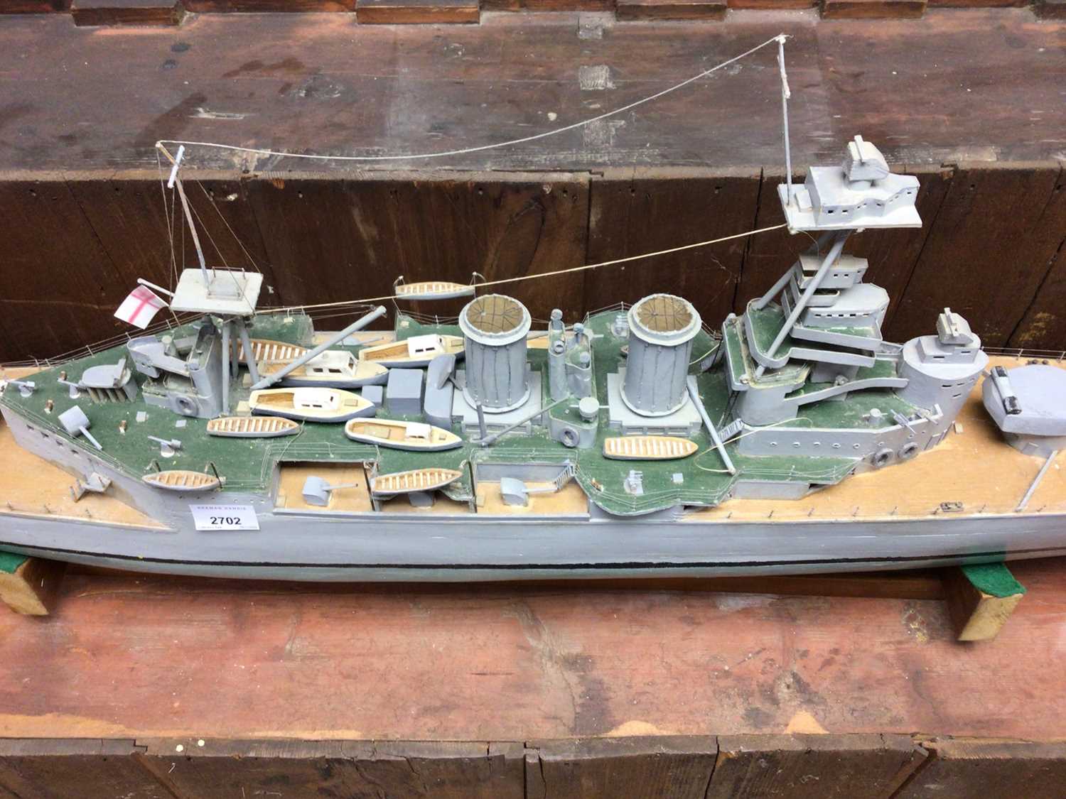 Large scratch built wooden model of HMS - auctions & price archive