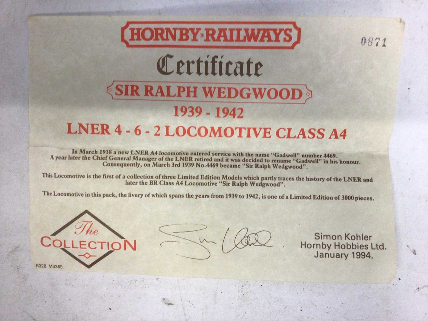Lot 2008 - Hornby Limited Edition LNER blue 4-6-2