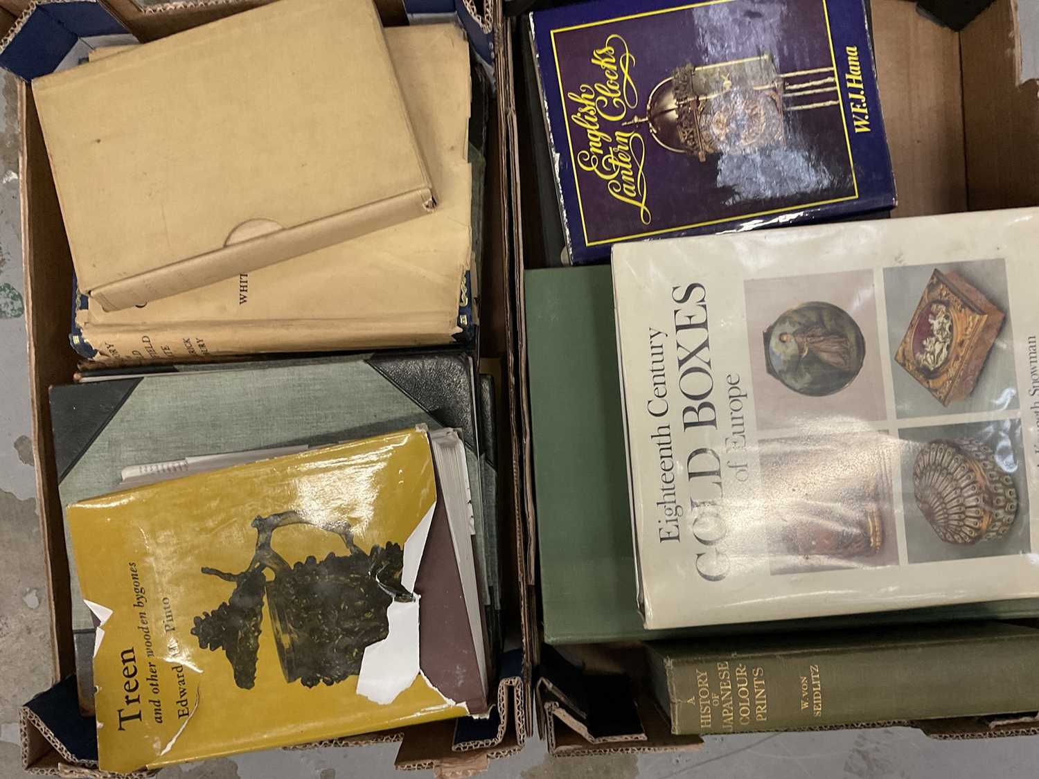 Lot 1790 - Two boxes of books relating to antiques and