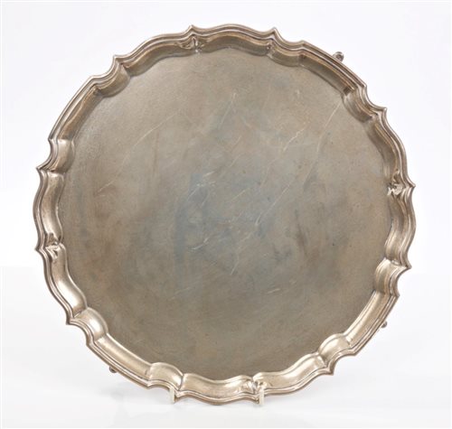 Lot 222 - Large 1920s Silverer salver of circular form,