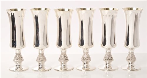 Lot 251 - Set of six contemporary Silverer goblets of