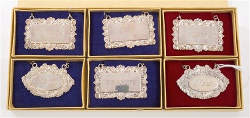 Lot 268 - Set of six contemporary Silverer decanter