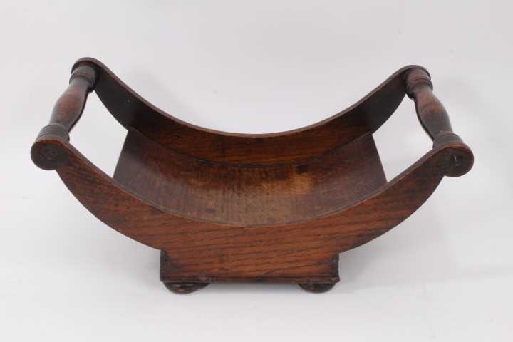 Lot 848 - George III oak cheese coaster with turned
