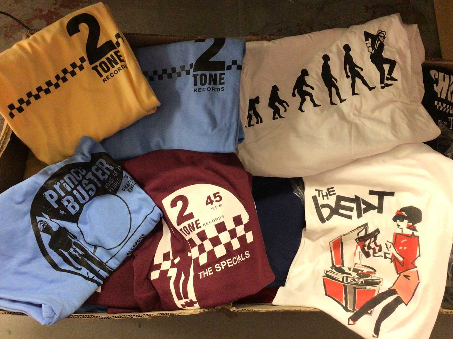 Lot 308 - Four boxes of band, mainly ska, printed
