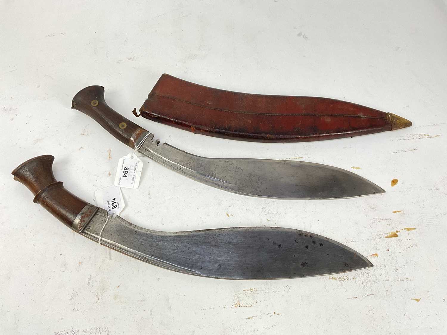 Lot 894 - Gurkha Kukri with two piece wooden grip and