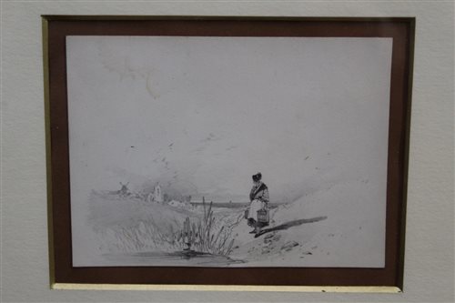 Lot 1185 - Henry Bright (1810 - 1873), pencil drawing