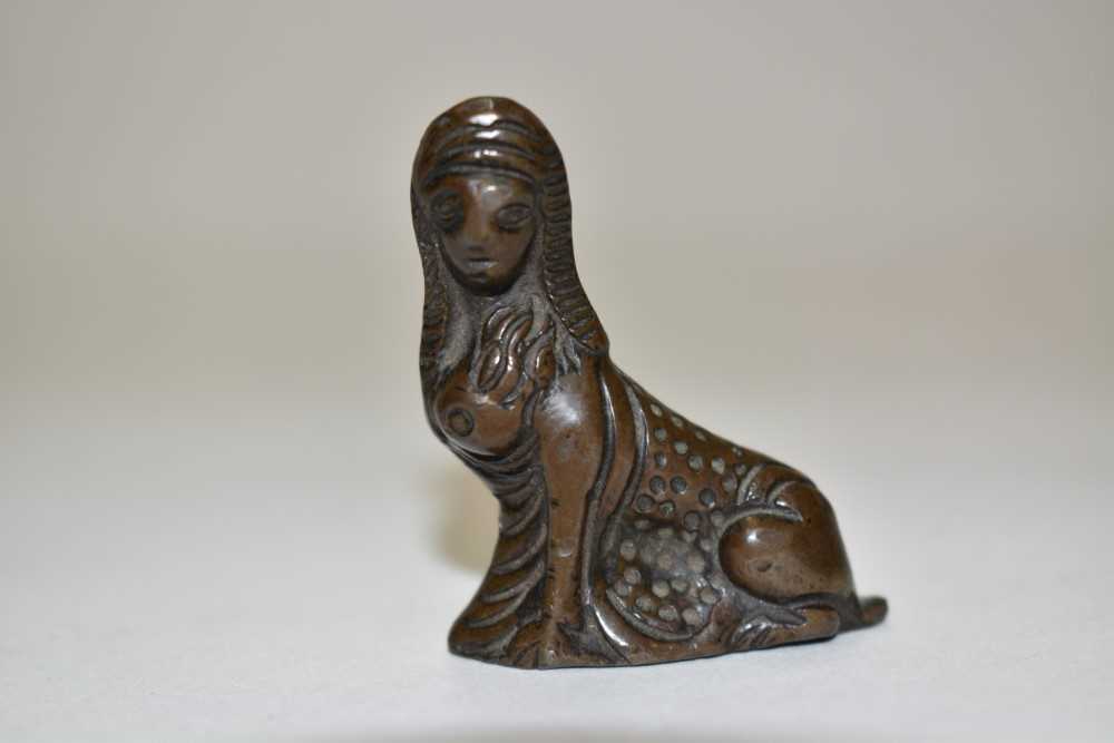 Lot 2442 - Georgian bronze sphinx figure, possibly a