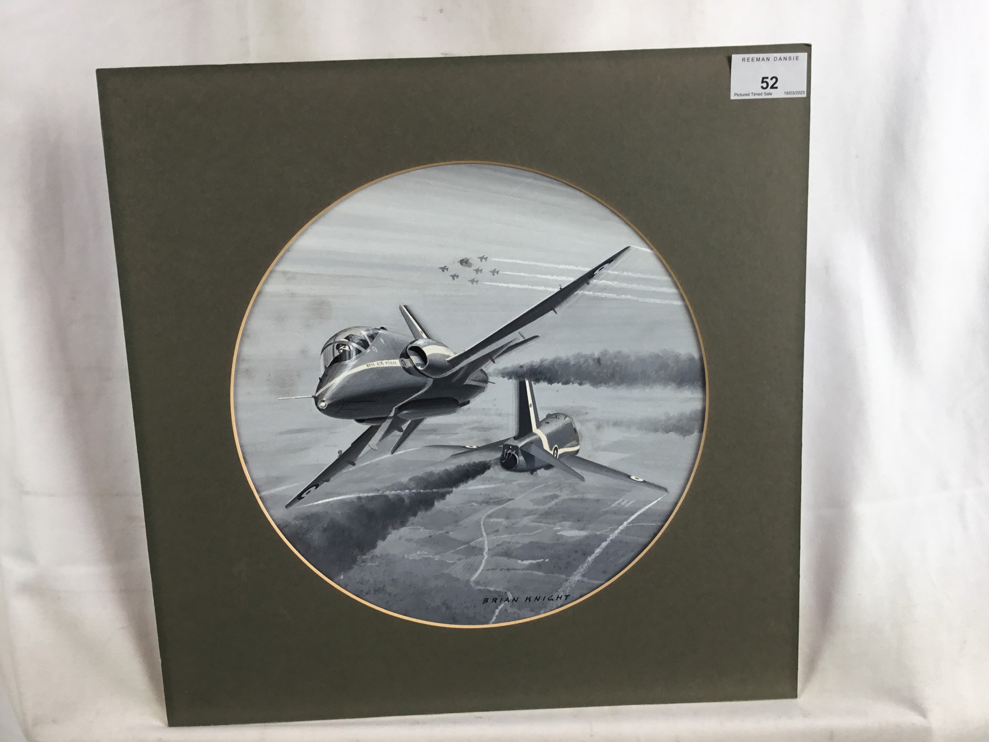 Lot 52 - Brian Knight, monochrome gouache illustration
