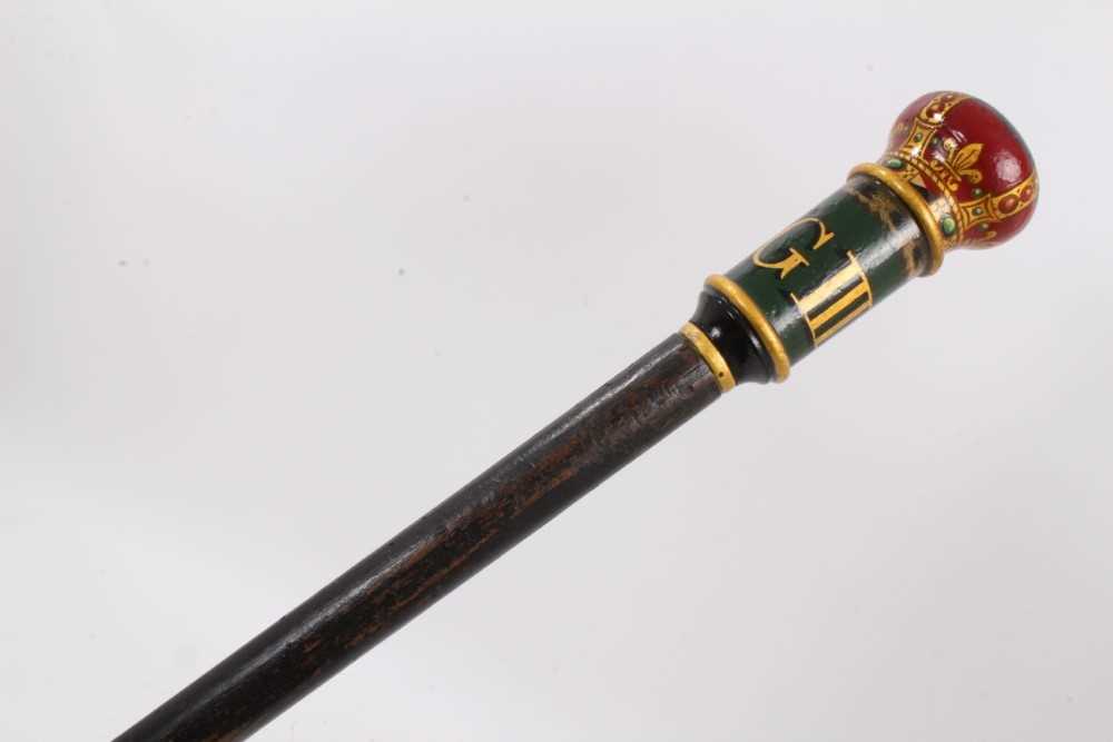 Lot 732 - George III beadle staff