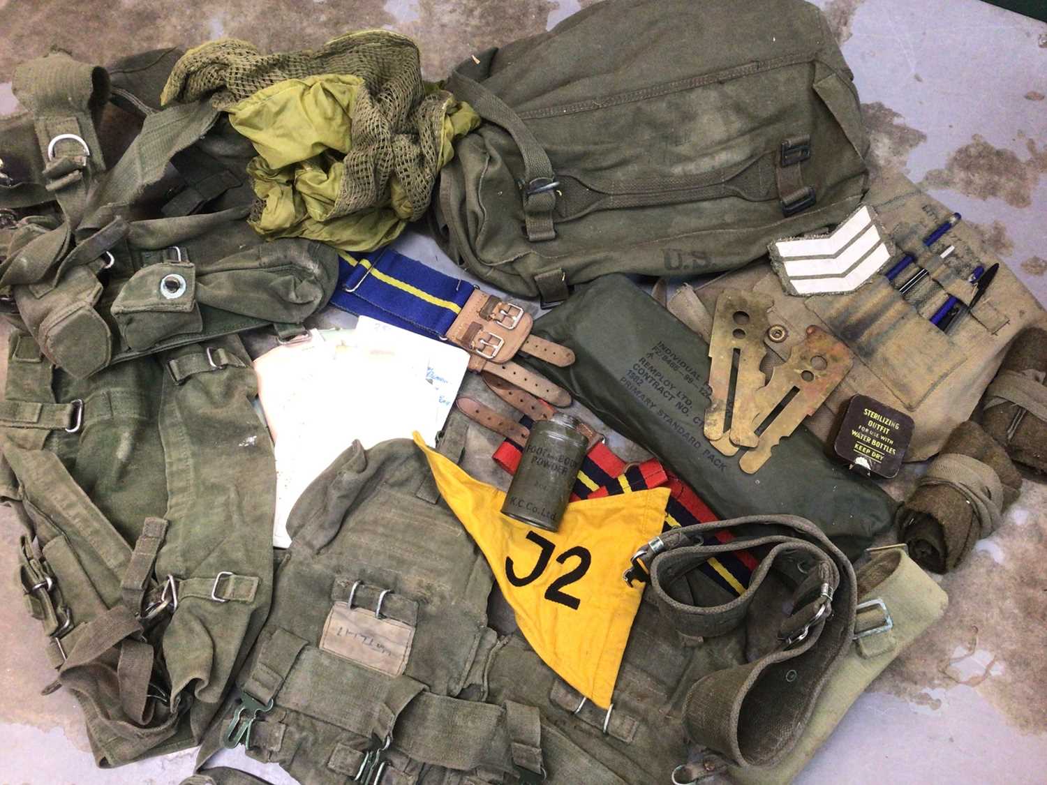 Lot 659 - Two boxes of British military canvas webbing