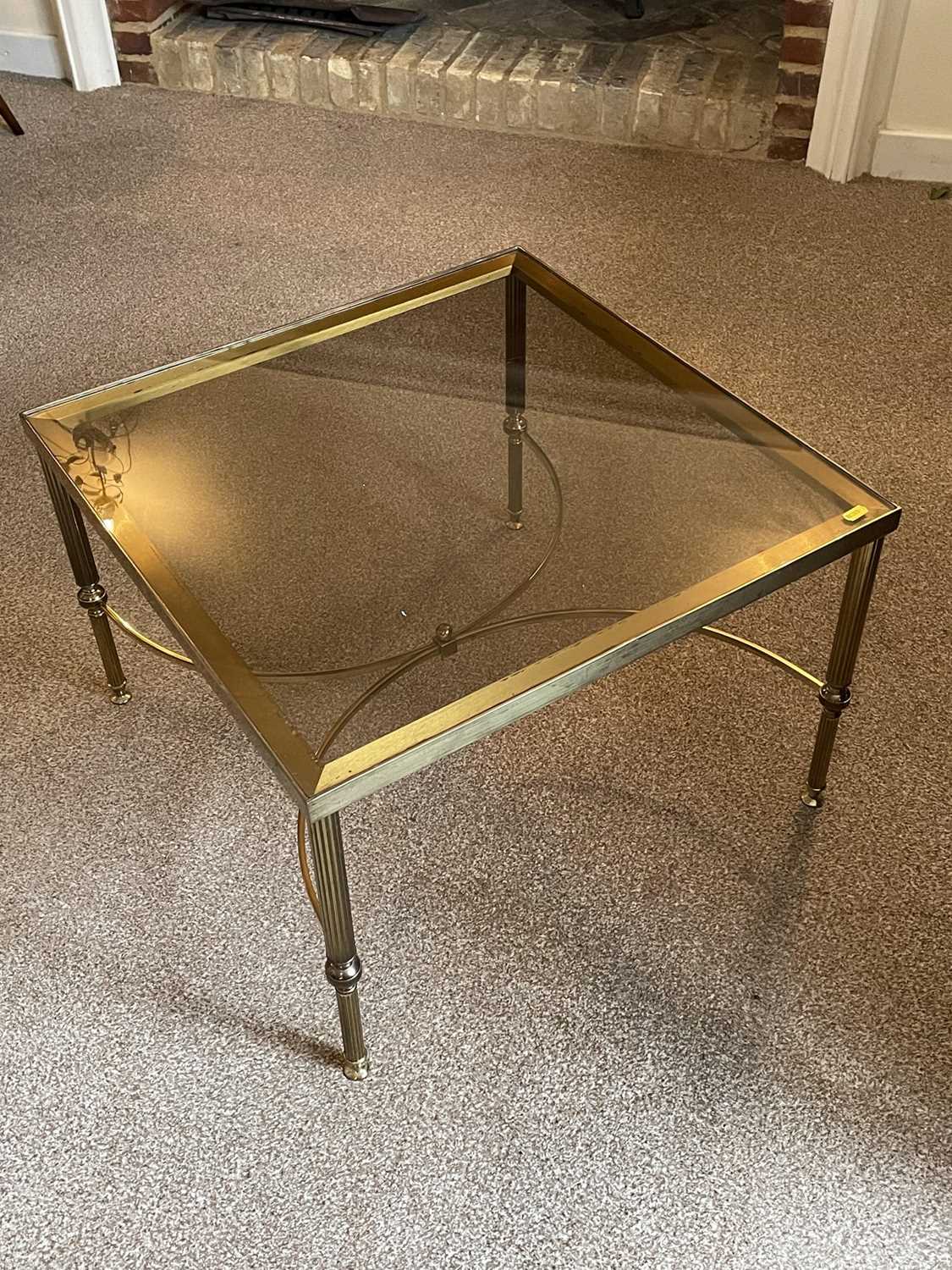 Lot 1258 - Contemporary gilt brass square coffee table