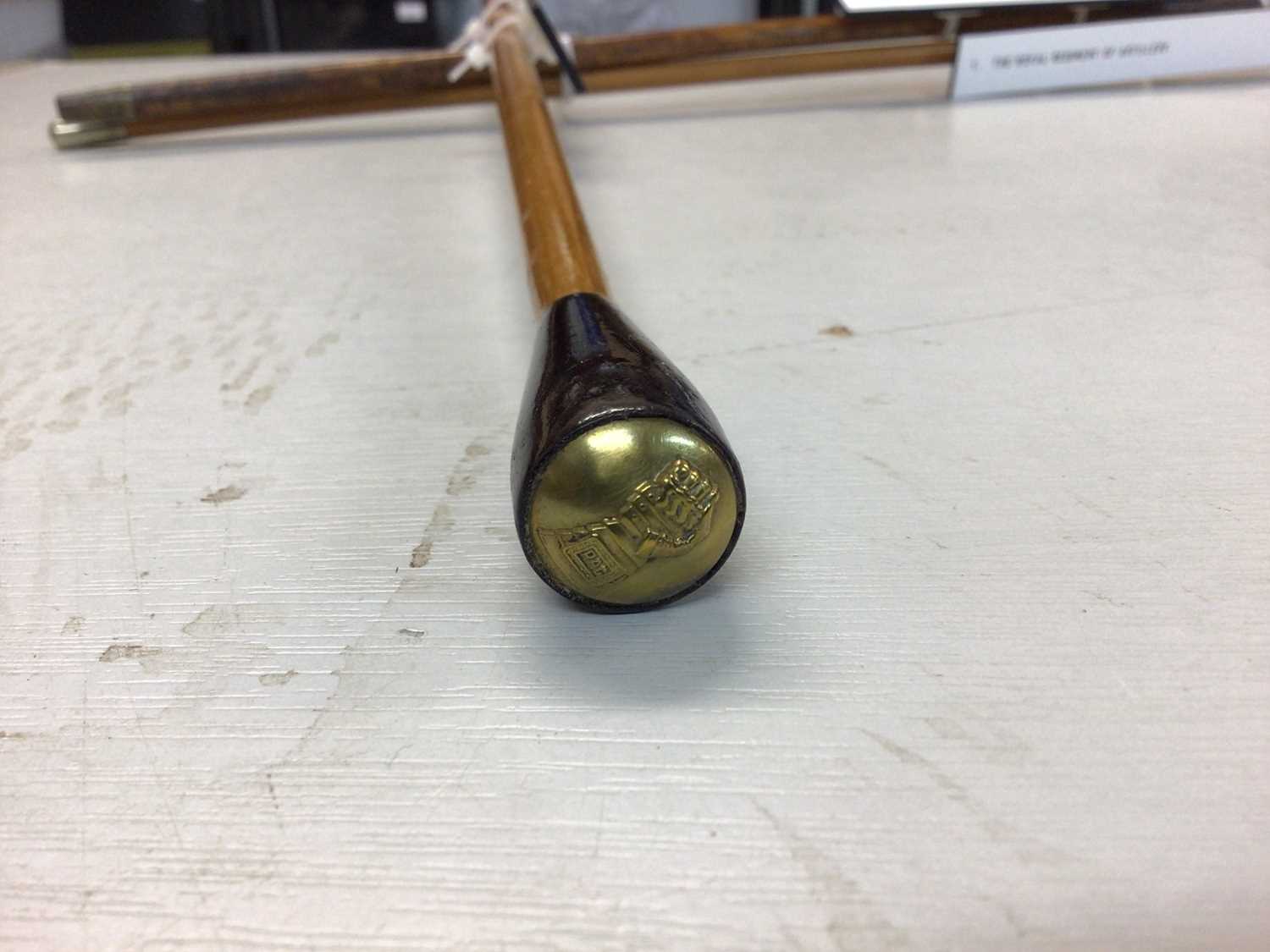 Lot 513 - Royal Tank Regiment swagger stick and two