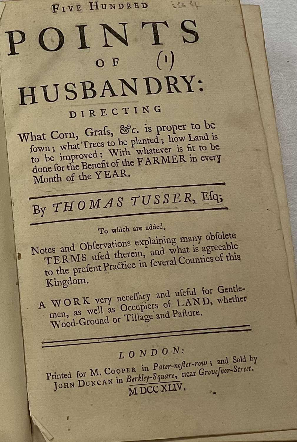 Lot 1678 - Thomas Tusser - Five Hundred Points of