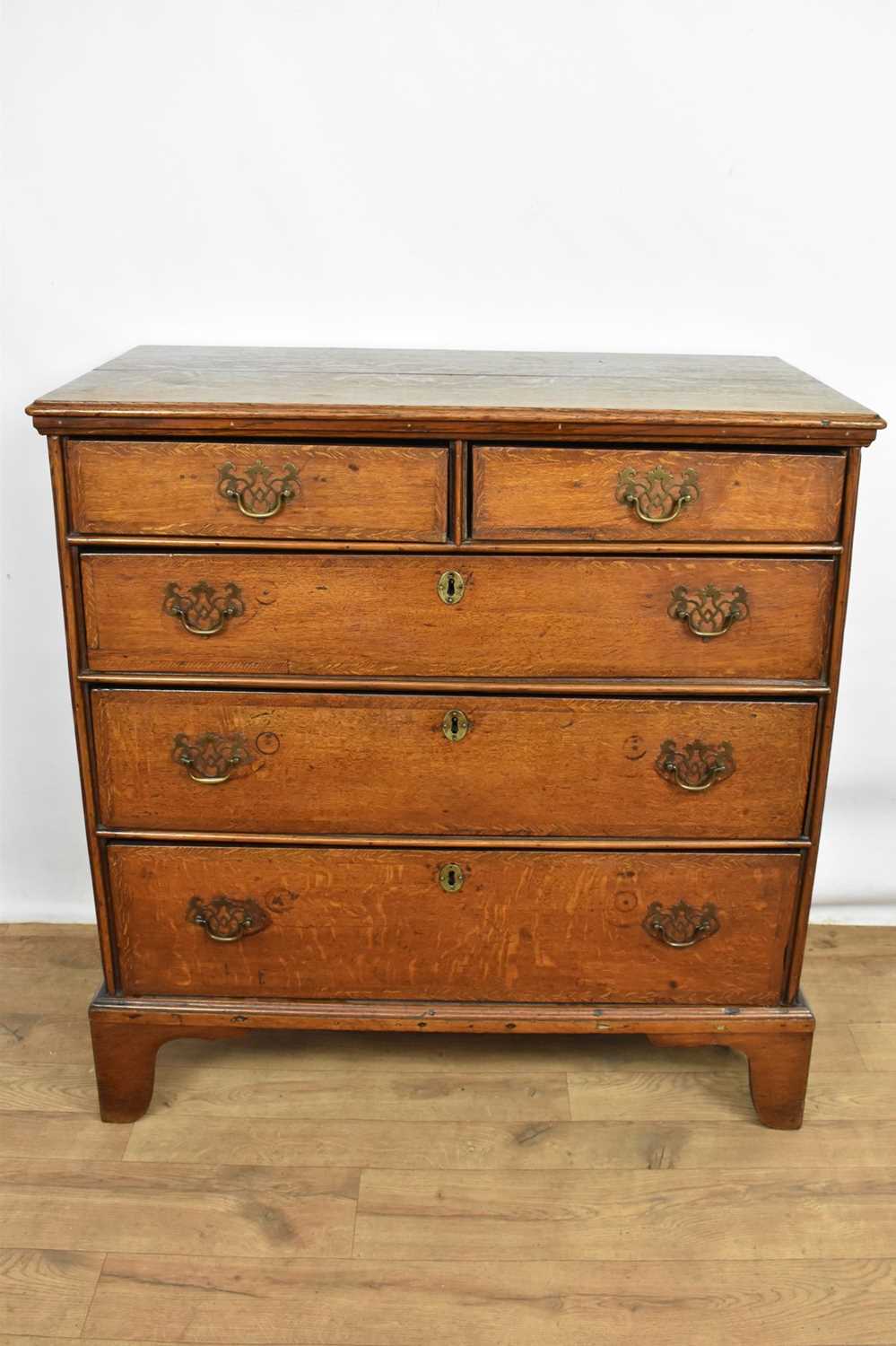 Lot 1477 - 18th century oak and feather banded chest