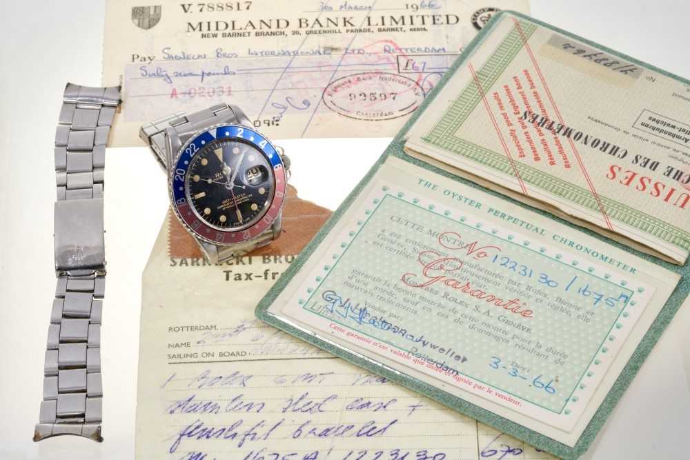 Lot 600 - 1966 Rolex GMT Master with original receipt