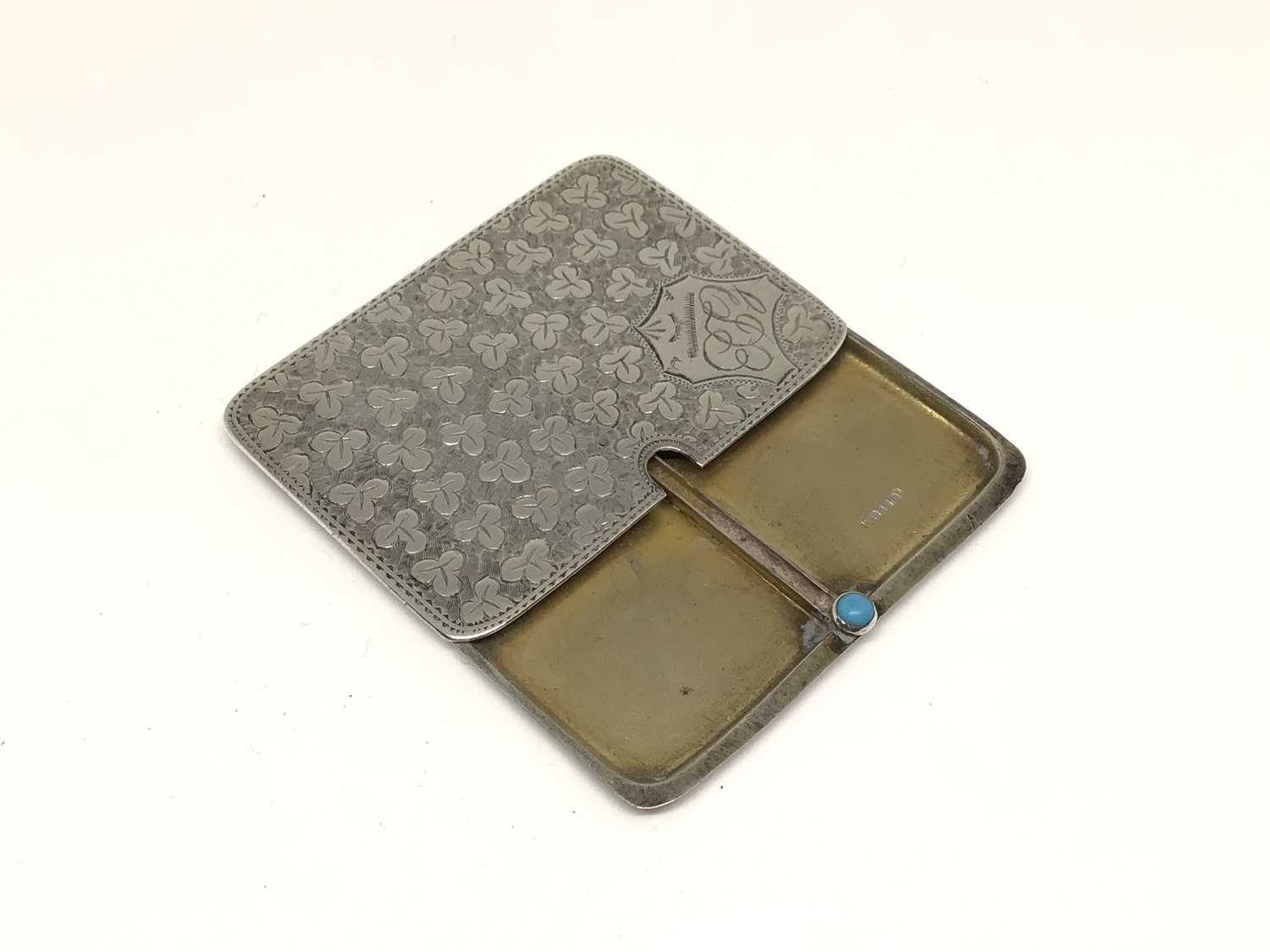 Lot 124 - A rectangular silver double postage stamp