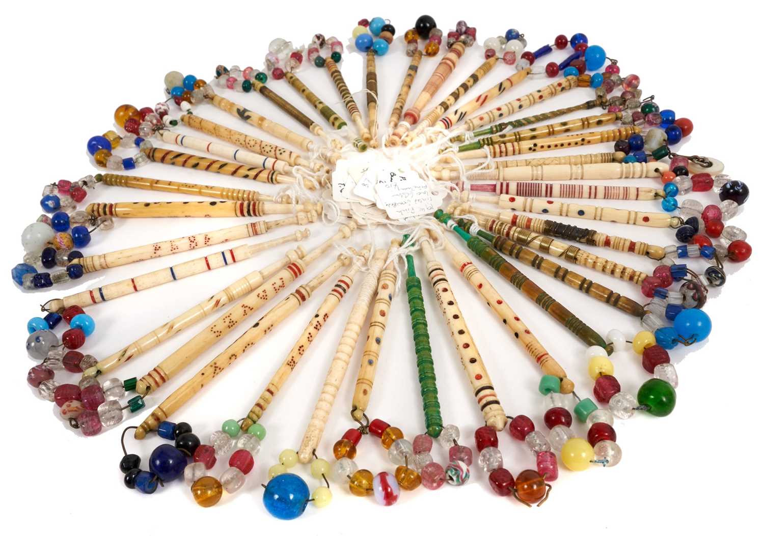 Lot 991 - Good collection of thirty-five turned bone