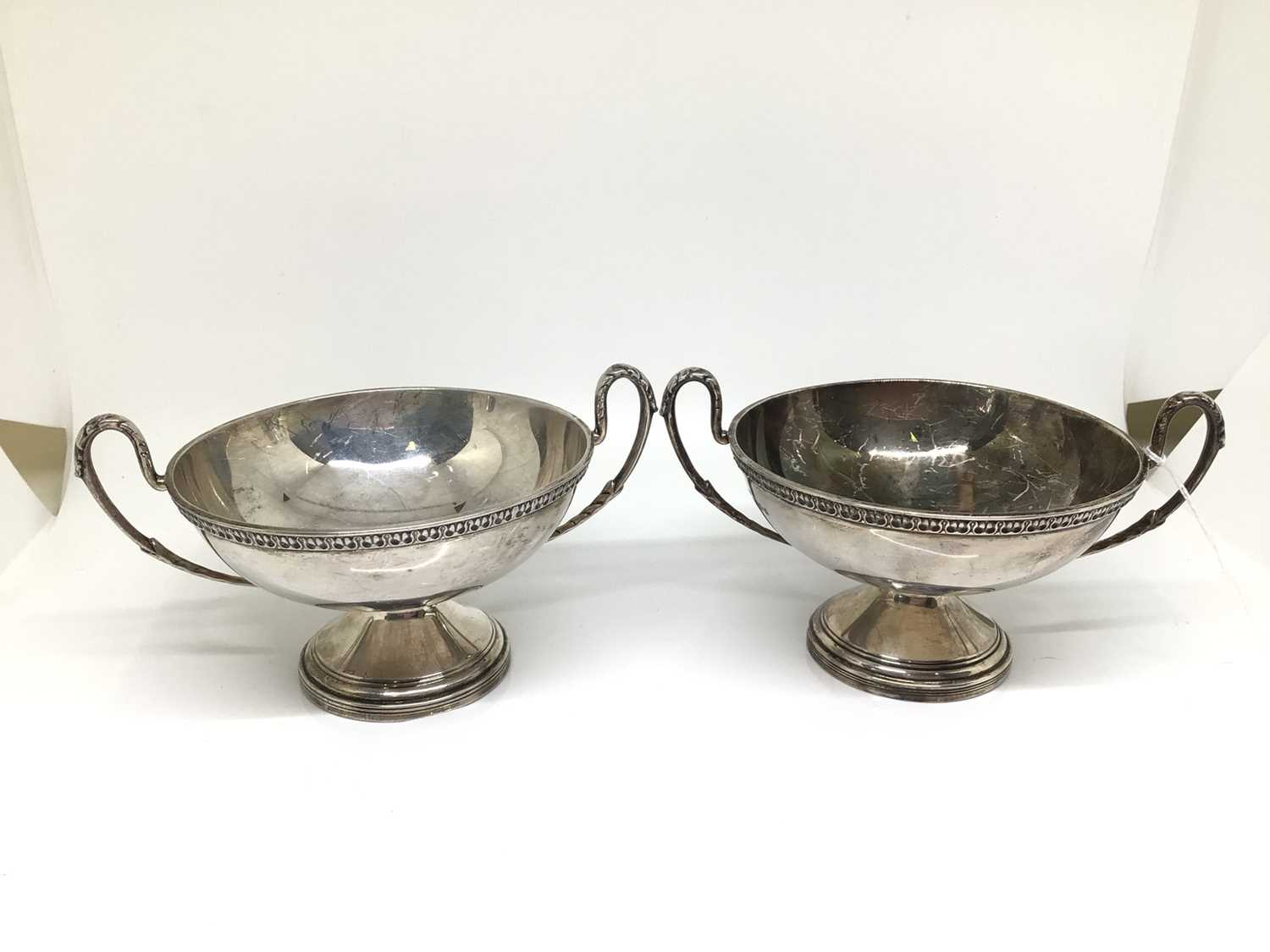 Lot 210 - Pair of silver Mappin & Webb two handled